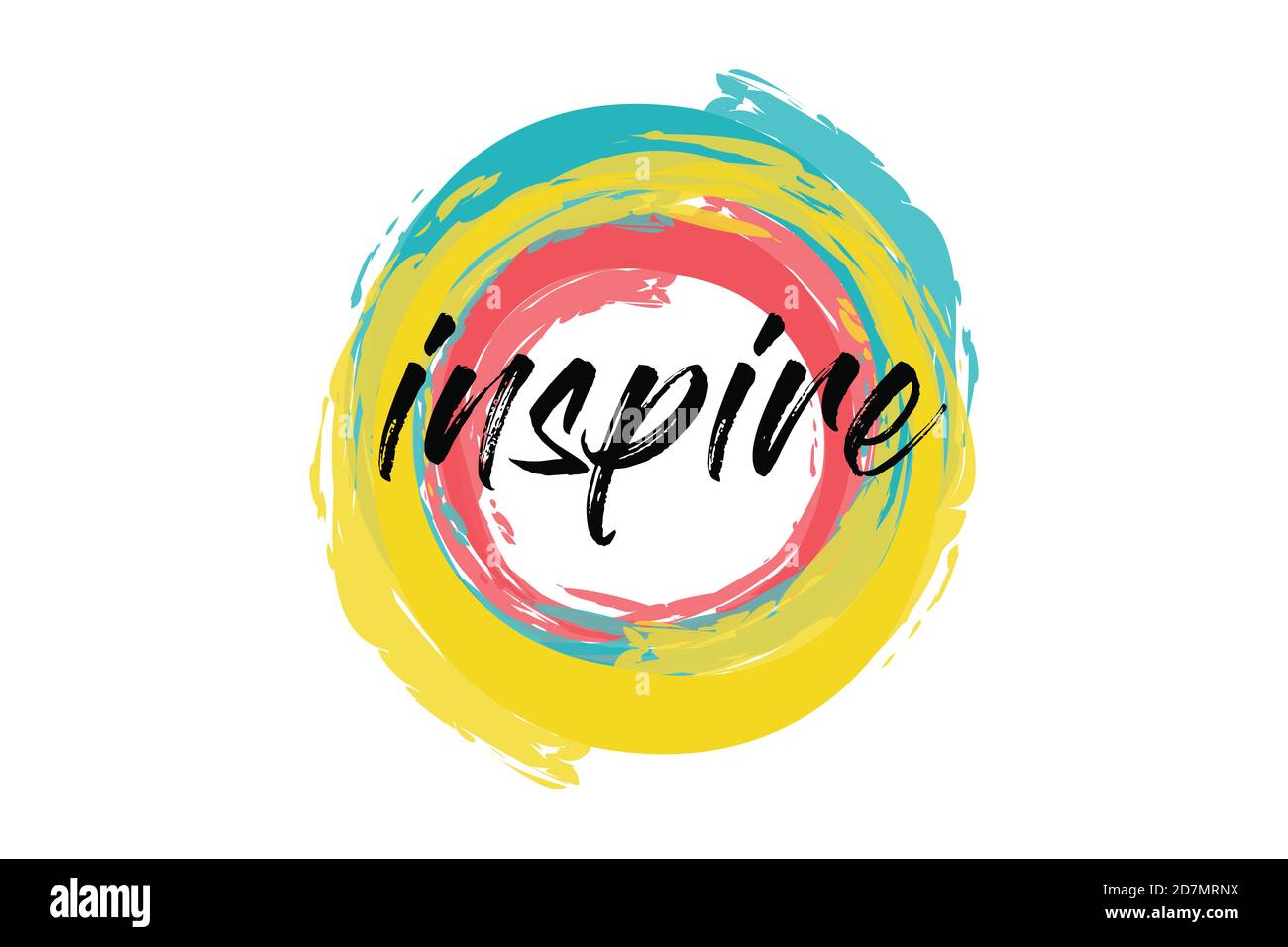 Modern, creative graphic design of a word "inspire". Playful, fun ...