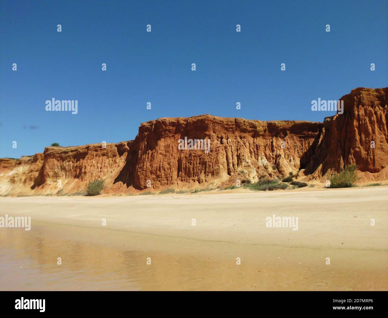 Idyllic Beach landscape cliff near Albufeira, Algarve (Portugal Stock ...