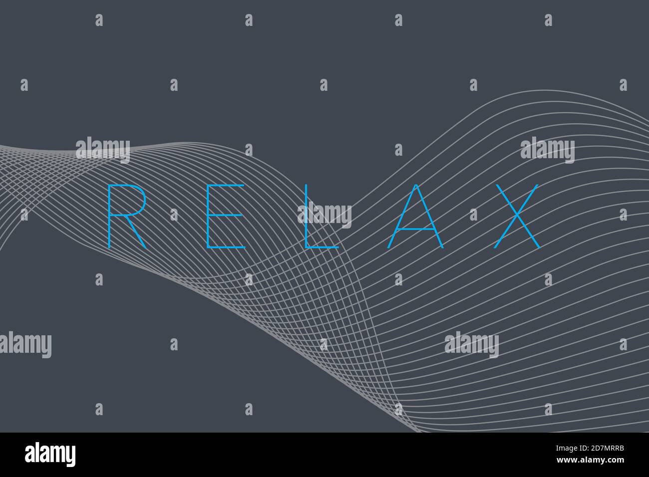 Modern graphic design of a word "Relax" with wavy repeated lines in ...