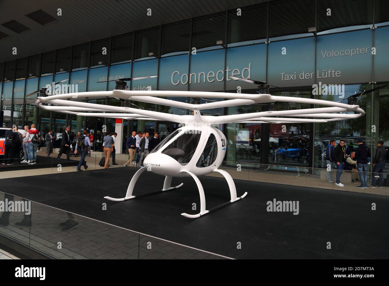 The Volocopter was introduced at the Frankfurt Motor Show 2017, Germany ...