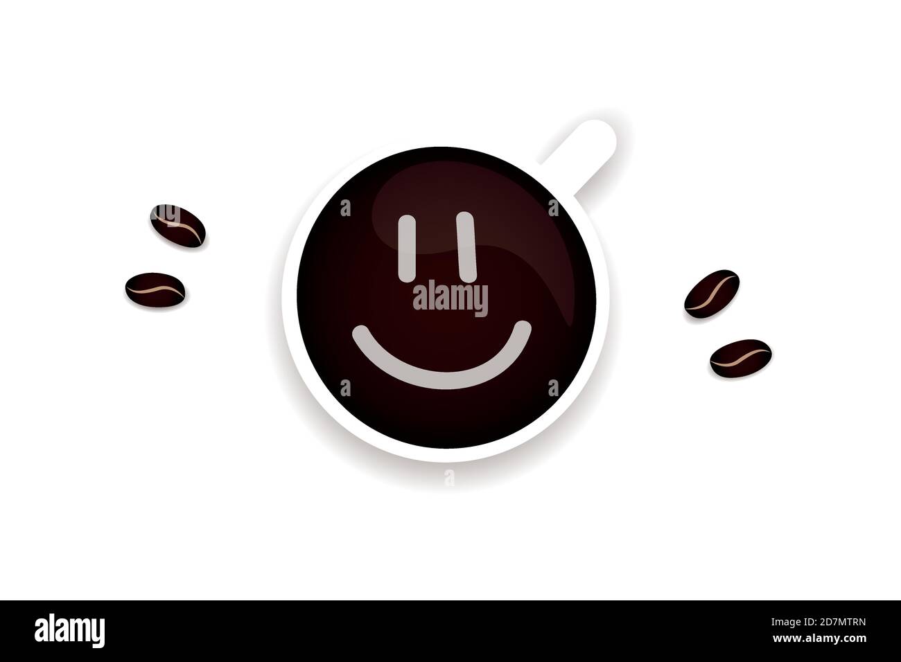 happy smiling coffee isolated on white vector illustration EPS10 Stock ...