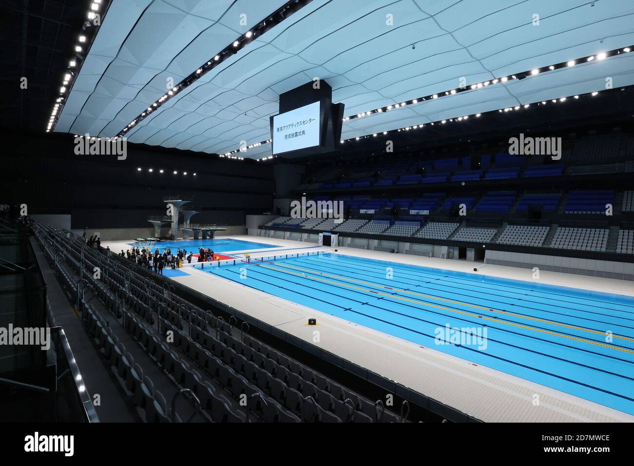 Tokyo, Japan. 24th Oct, 2020. This picture shows a swimming pool and a ...