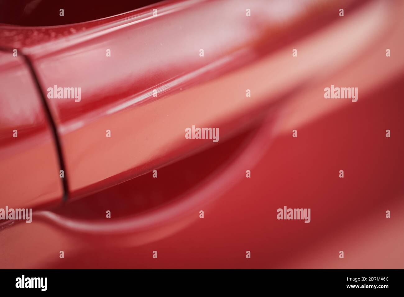 Closeup of red car with paint damage, long scratch, shallow focus Stock ...