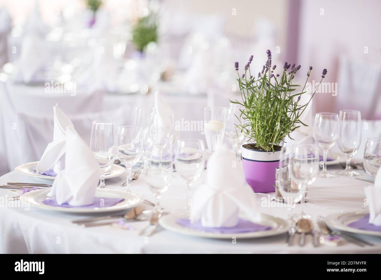 Lovely wedding venue - Wedding reception room, tables set and ready ...