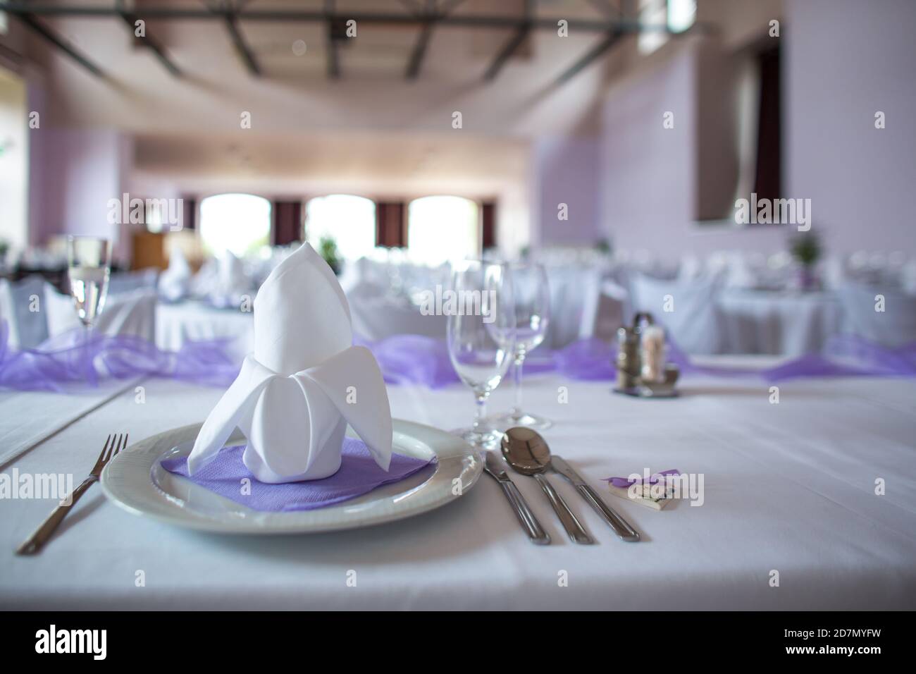 Lovely wedding venue - Wedding reception room, tables set and ready ...