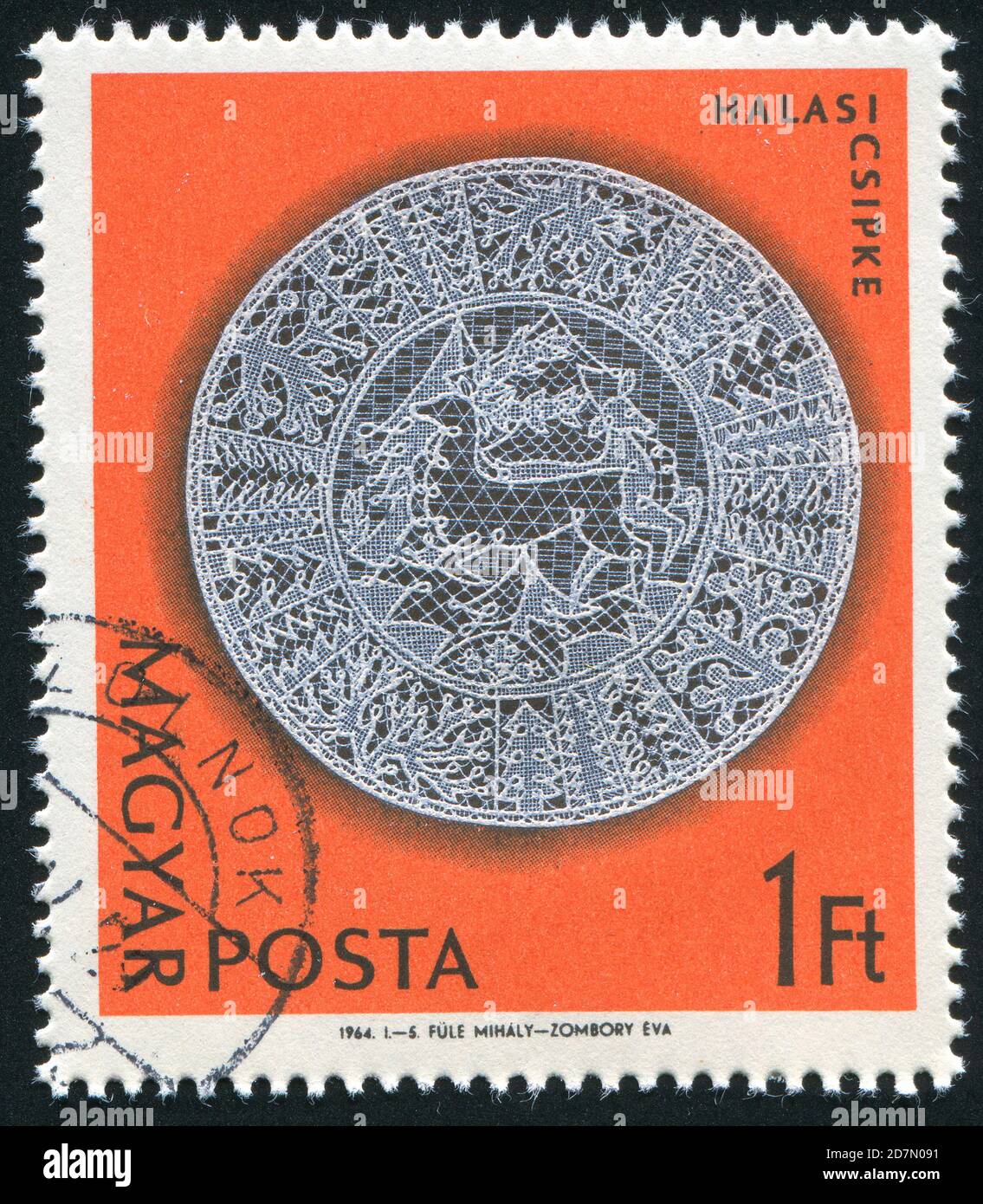 HUNGARY - CIRCA 1964: stamp printed by Hungary, shows Halas lace ...