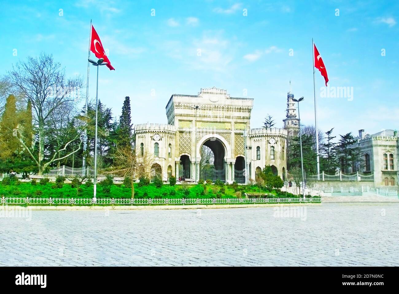 Historical main gate to the Istanbul University in Istanbul, Turkey ...