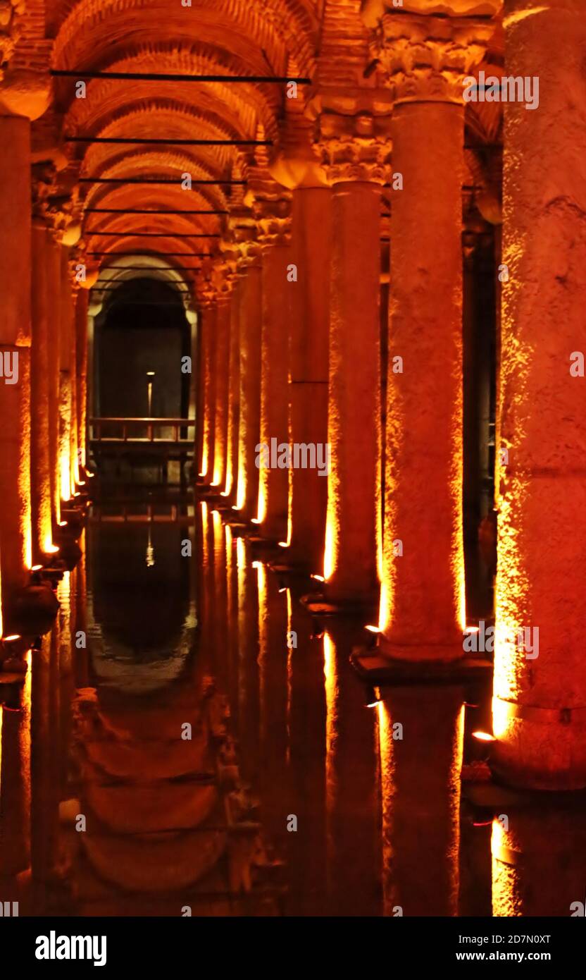 ISTANBUL, TURKEY - APRIL 01, 2013: Underground basilica cistern ...