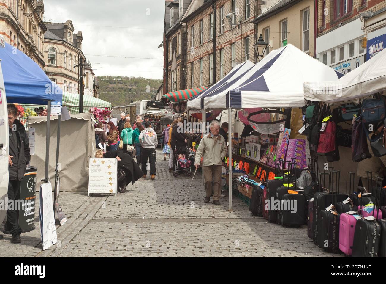 Open Air Street Market, Pontypridd Stock Photo - Alamy