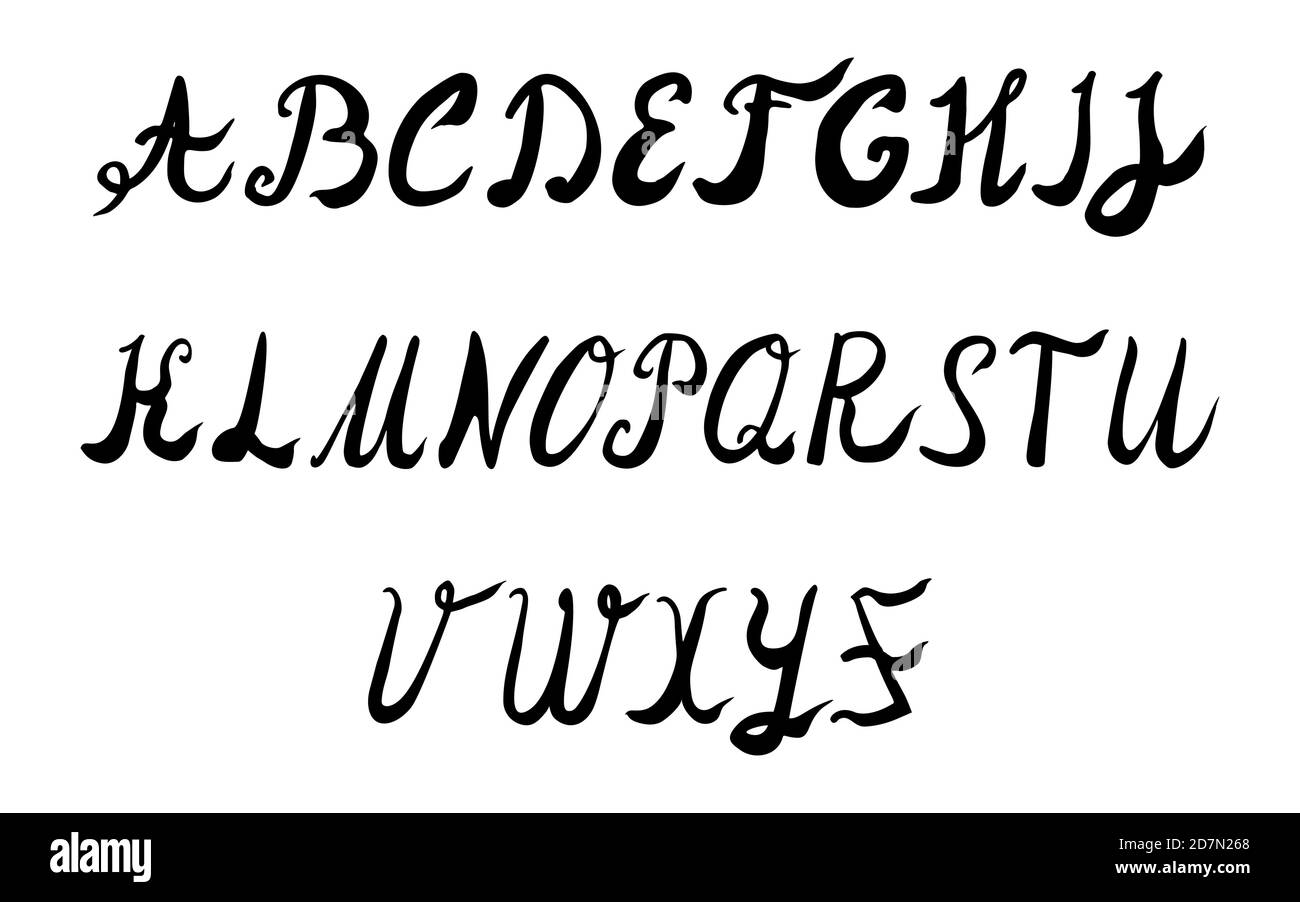 vector black ink handwritten alphabet Stock Vector Image & Art - Alamy