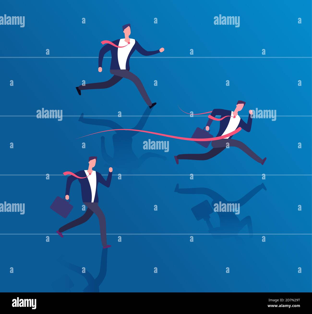 Businessman crossing finish line. Success achievement, leadership and ...