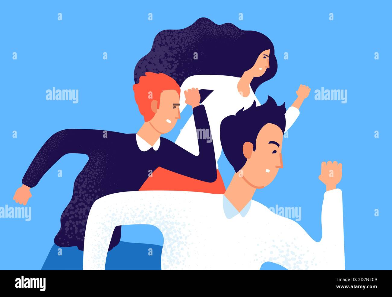 Running business team. Professional corporate competition, opponent ...