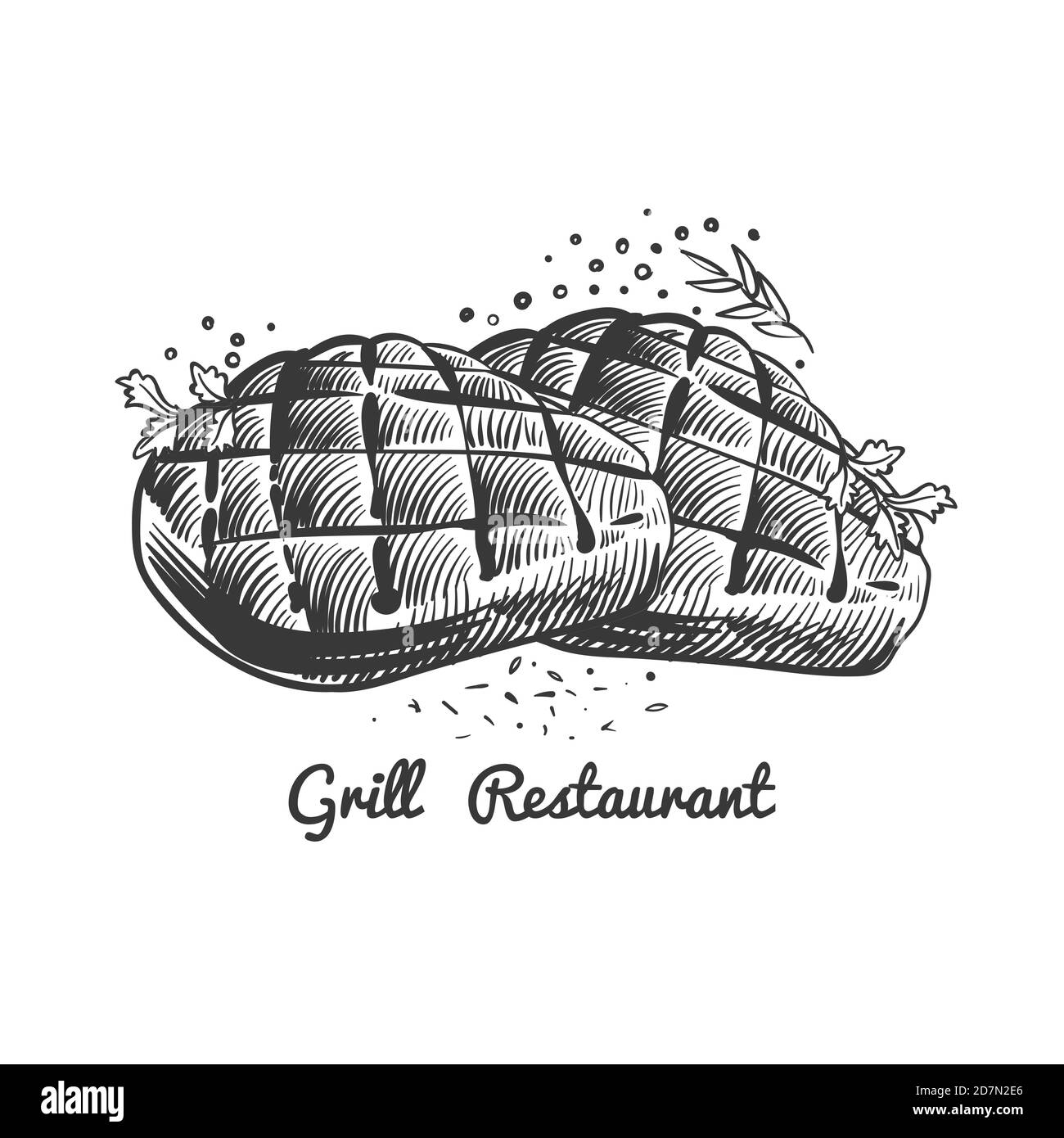 Grilled and fresh food Stock Vector Images - Alamy