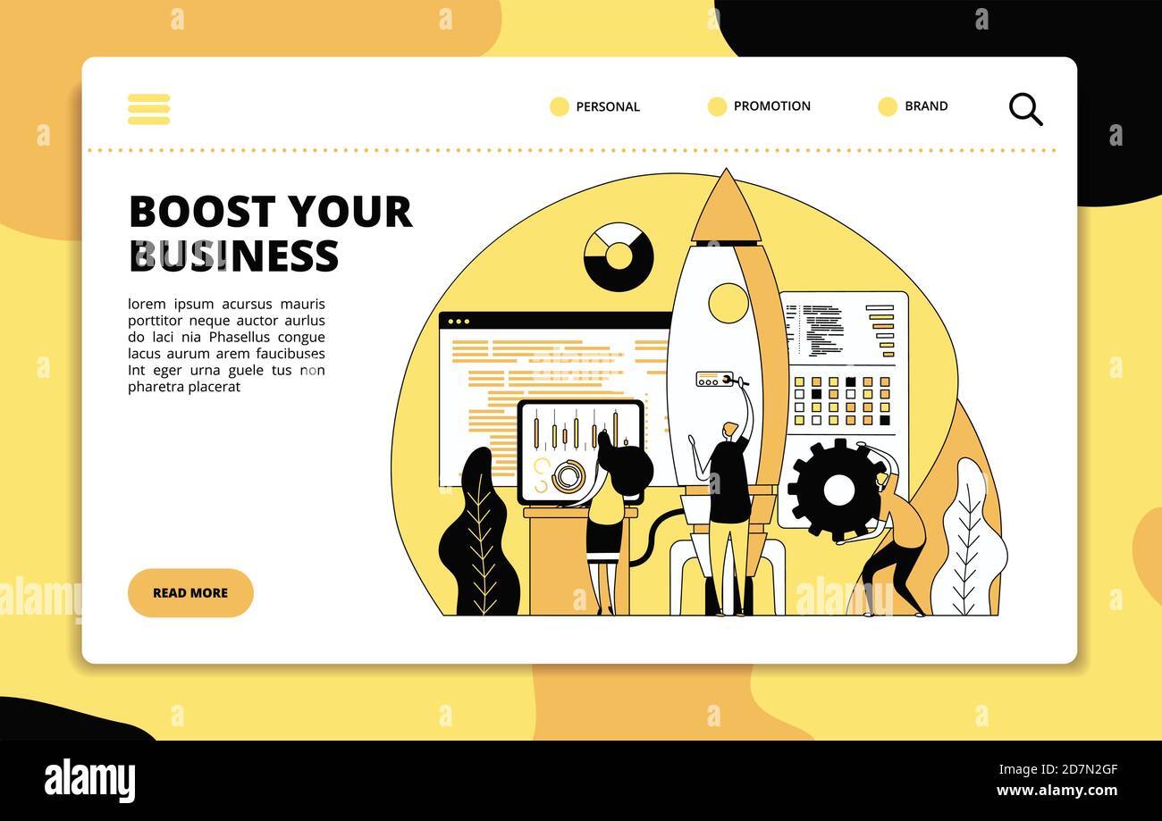 Startup launch landing page Stock Vector Images - Alamy