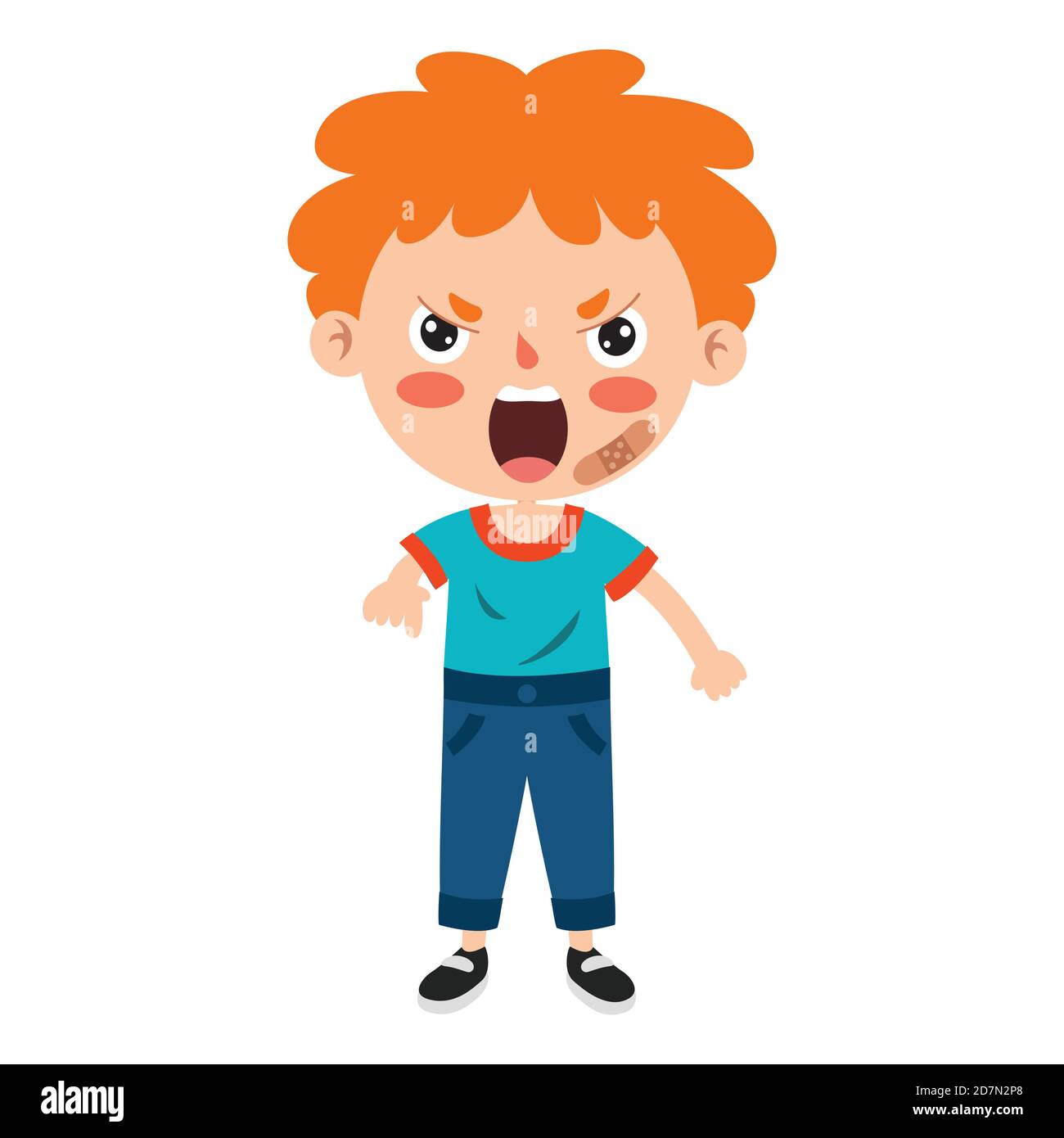 Cartoon nervous boy Cut Out Stock Images & Pictures - Alamy