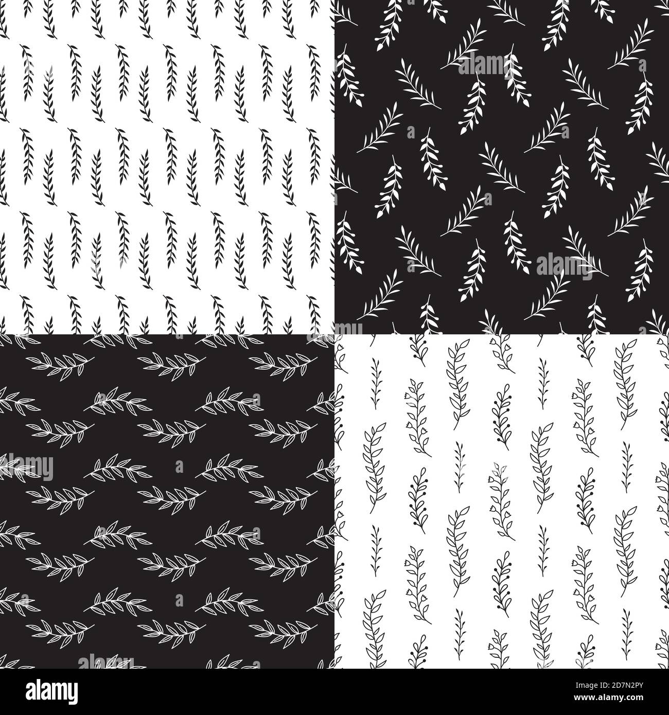 Branches seamless pattern. Vector texture with laurel. Rustic floral ...