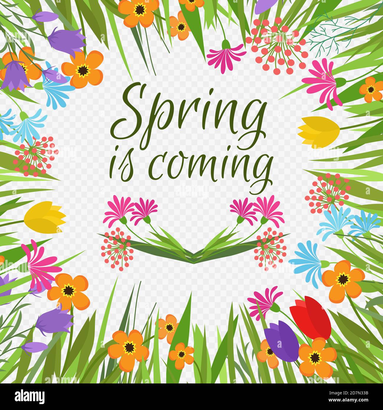 Early spring flower border Stock Vector Images - Alamy