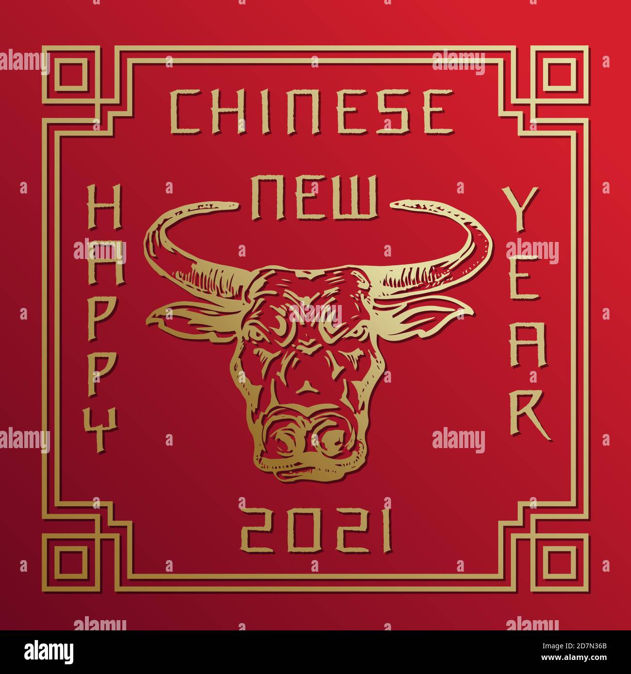 Happy New Year 2021 Illustration, Emblem or Greeting Card Template ...