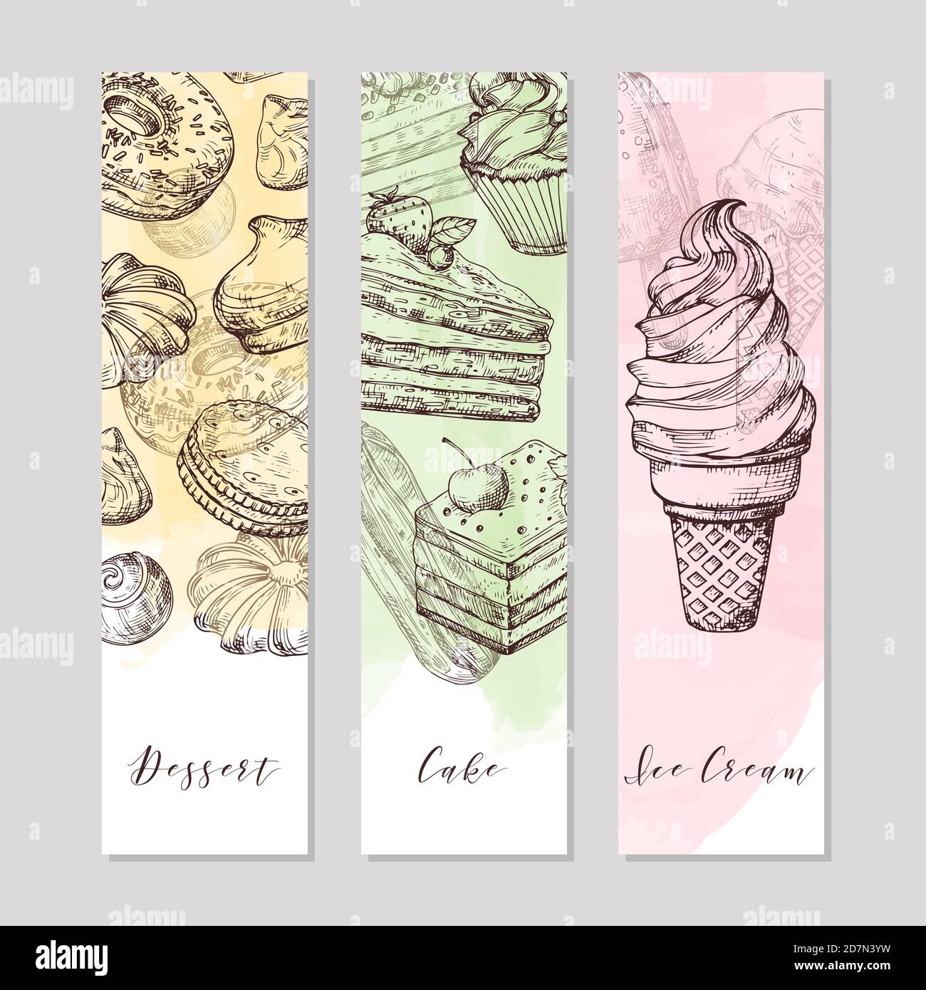 Watercolor cakes Stock Vector Images - Alamy