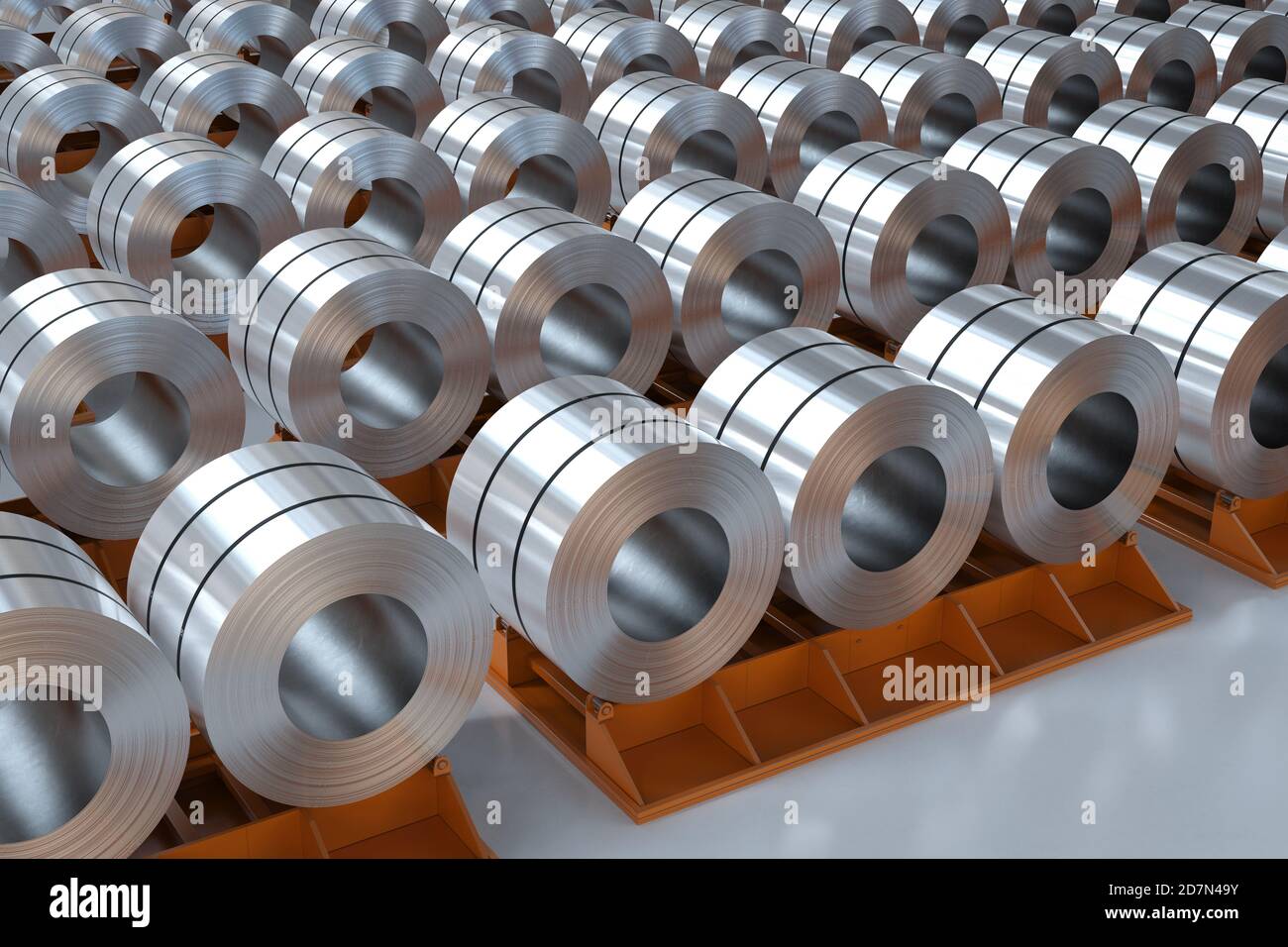 3d rendering roll of steel sheets in factory Stock Photo - Alamy