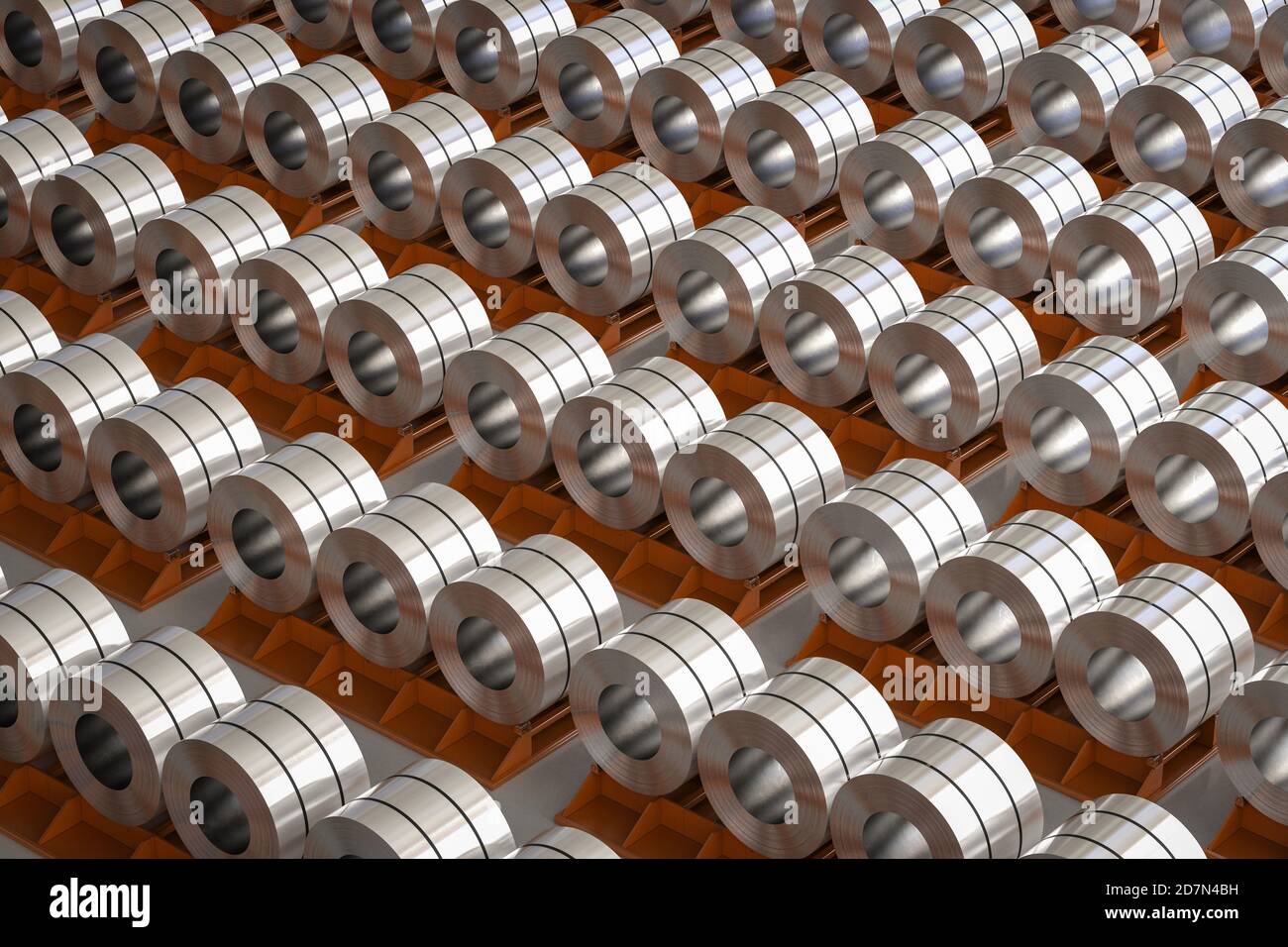 3d rendering roll of steel sheets in factory Stock Photo - Alamy