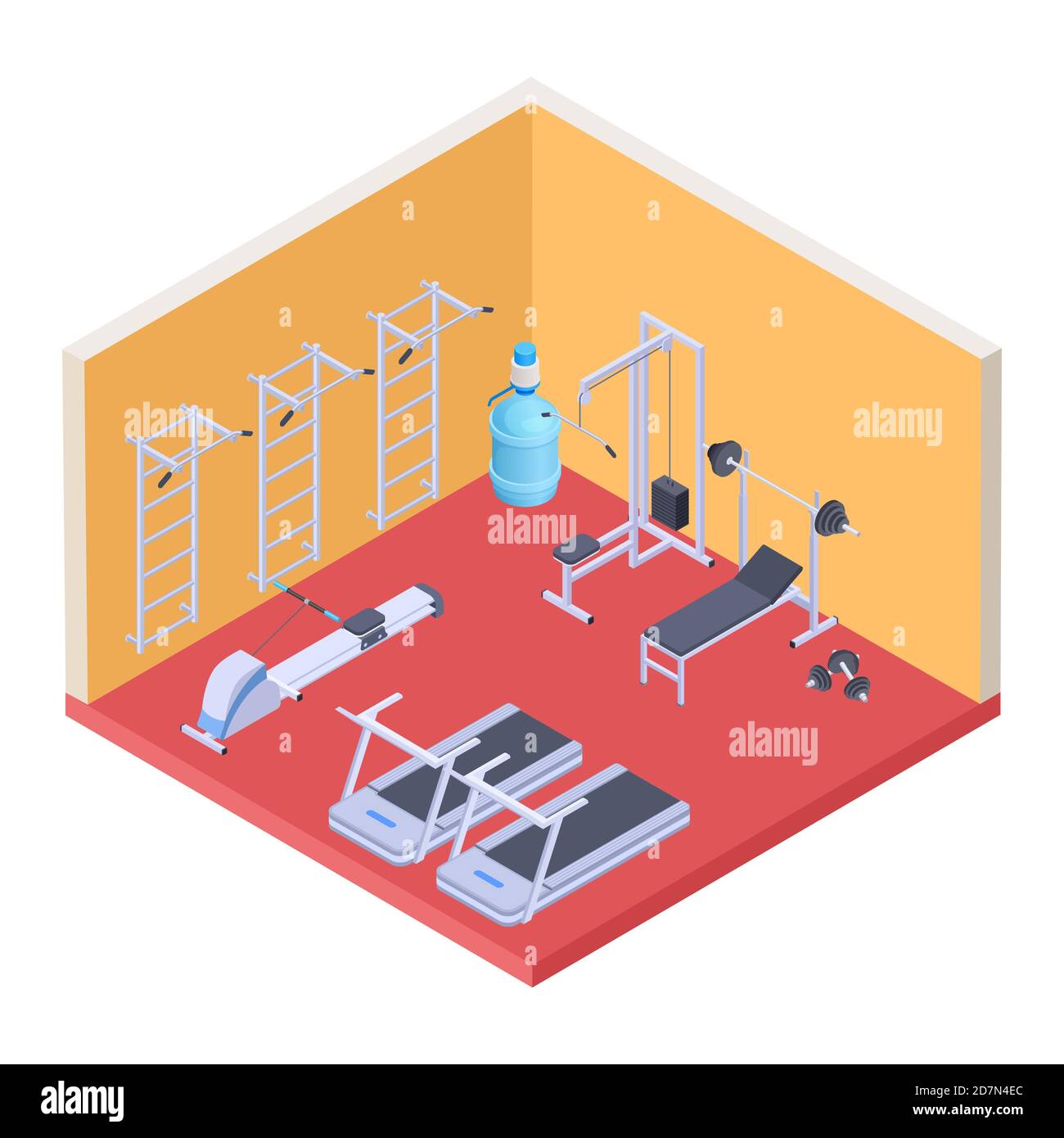 Training workout center inside interior Stock Vector Images - Alamy