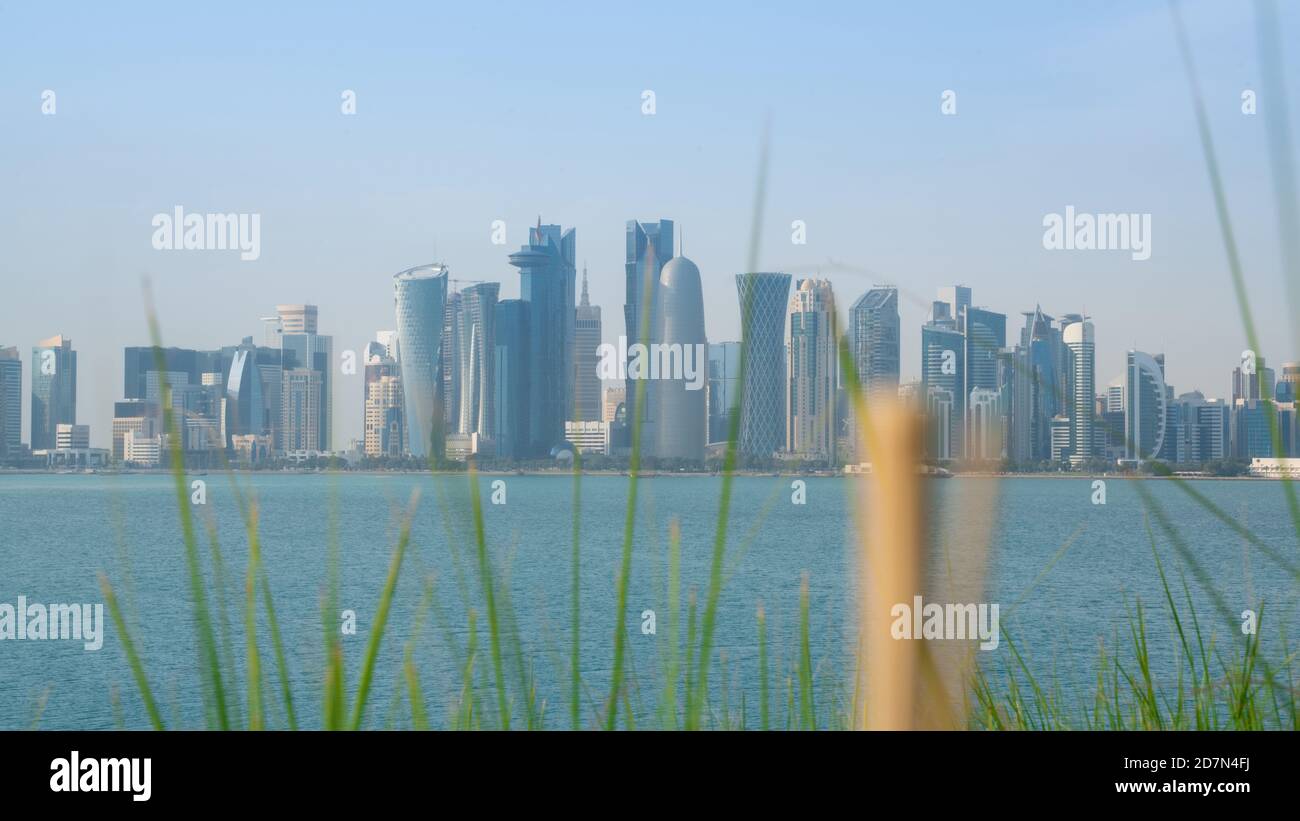 Background image of Qatar capital city. Qatar landmark Stock Photo - Alamy