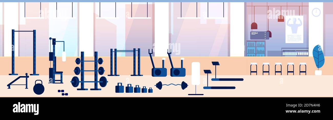 Empty weight room Stock Vector Images - Alamy