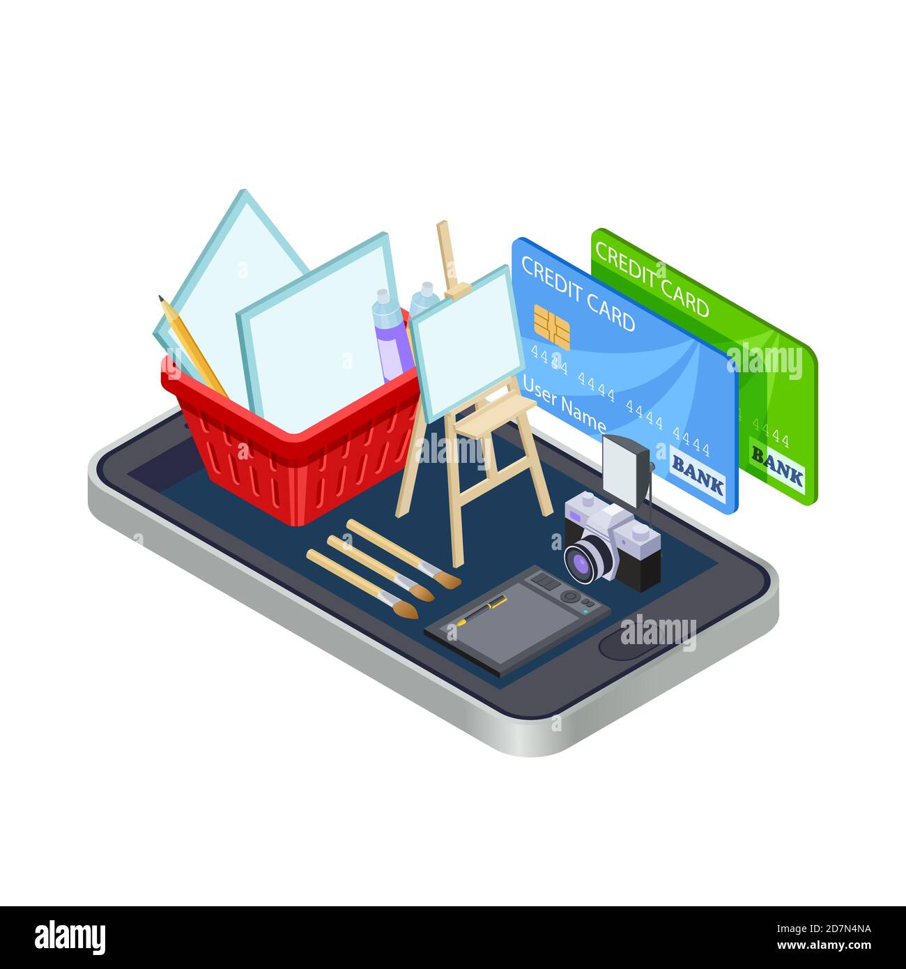 Artistic tools online store vector concept isolated. Illustration of ...