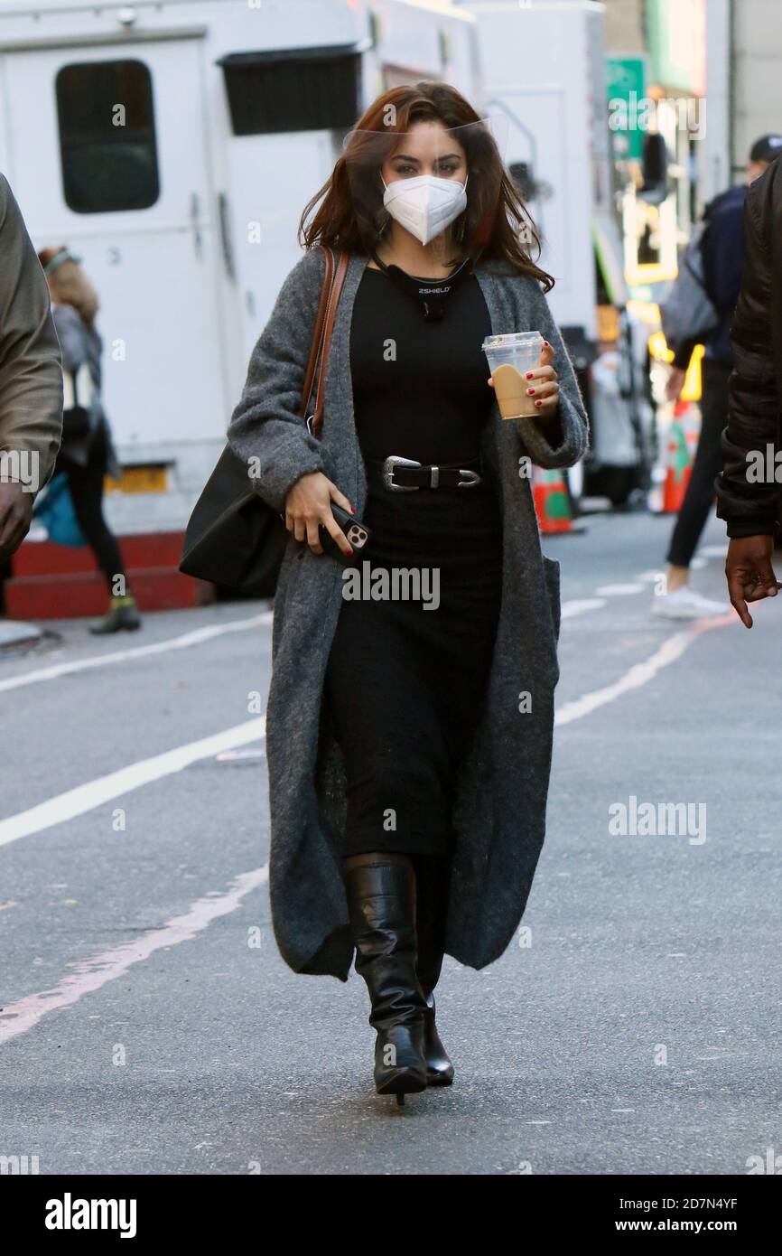 October 23, 2020 Vanessa Hudgens on location shooting new movie Tick ...