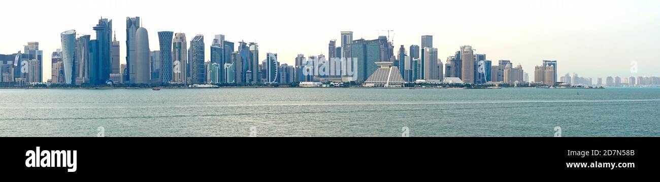 Background image of Qatar capital city skyline, Qatar capital city ...