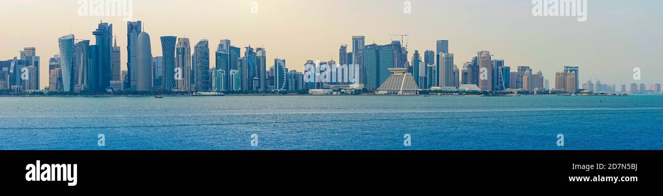 Background image of Qatar capital city skyline, Qatar capital city ...