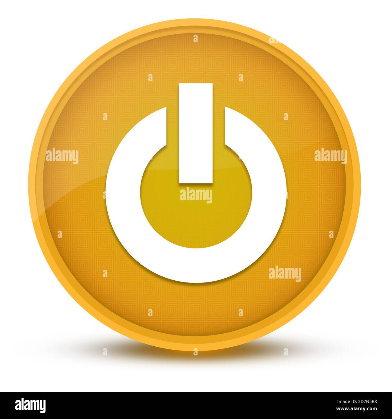 Engine Start luxurious glossy yellow round button abstract illustration ...