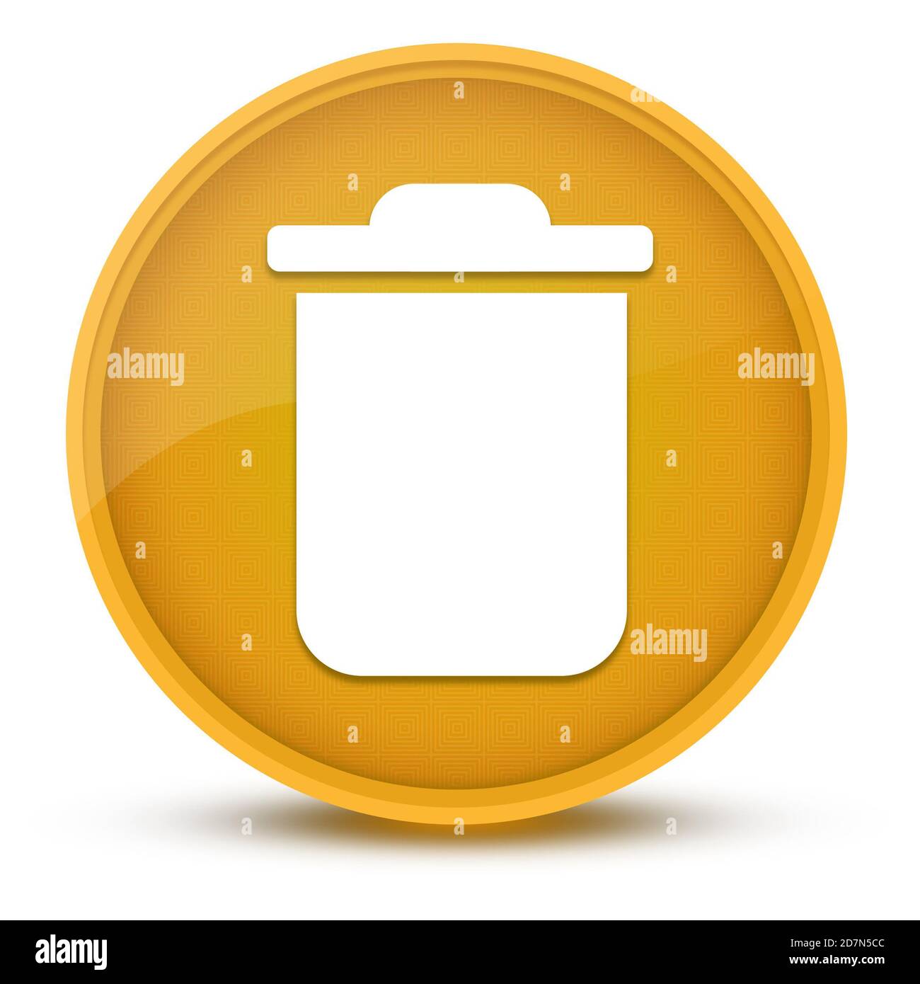 Delete luxurious glossy yellow round button abstract illustration Stock ...