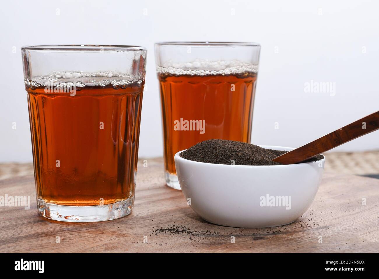 Top view of Indian Masala Chai or traditional beverage with tea, milk ...