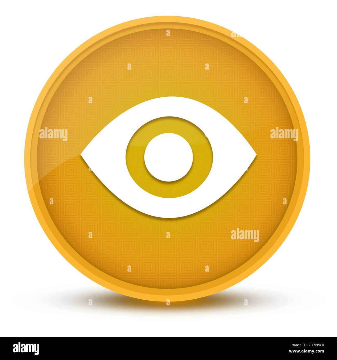 Visibility luxurious glossy yellow round button abstract illustration ...