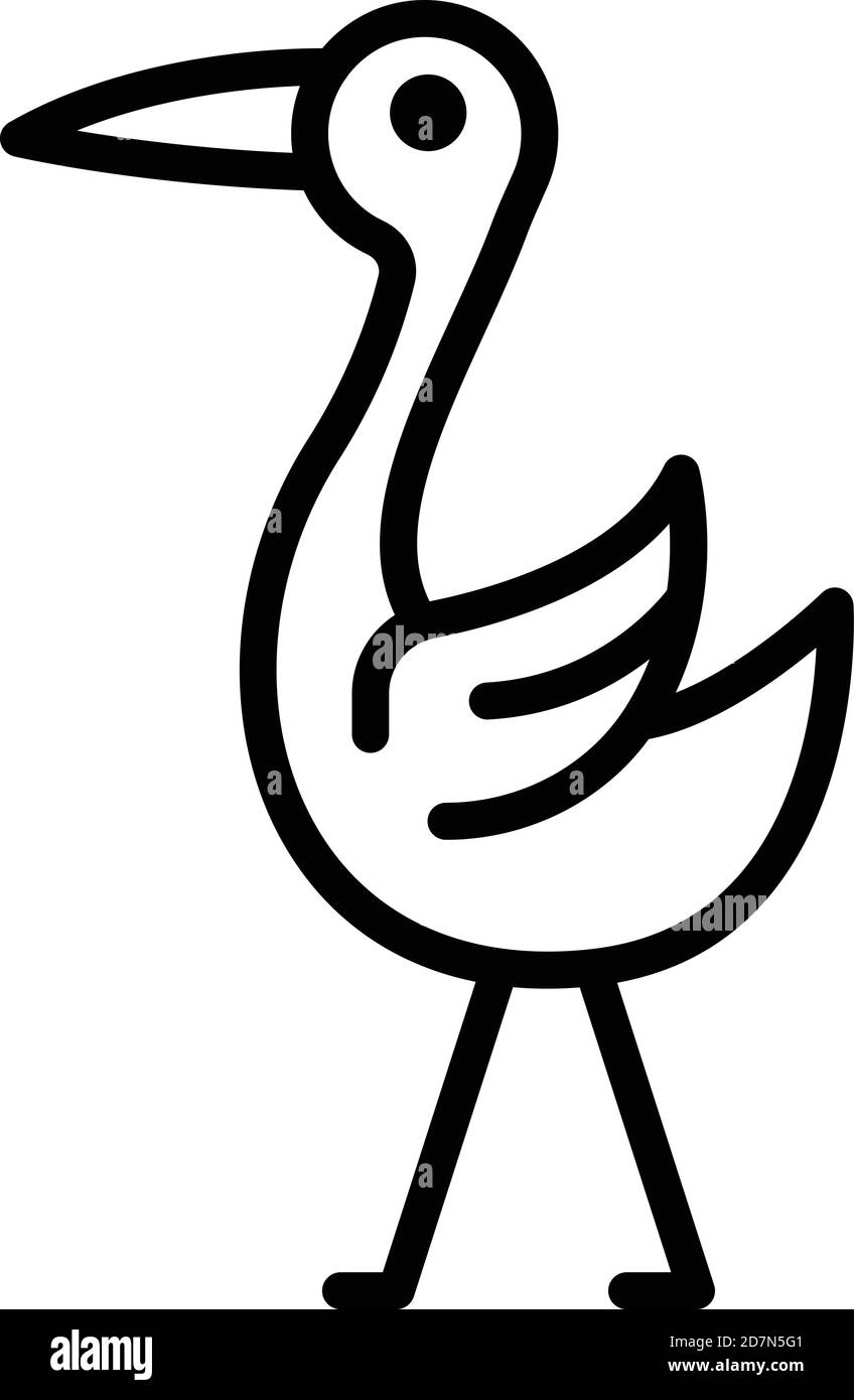Standing stork icon. Outline standing stork vector icon for web design ...