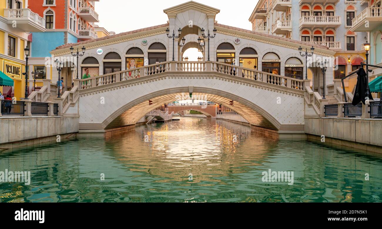 Qanat Quartier at the Pearl in Doha, Qatar Stock Photo - Alamy