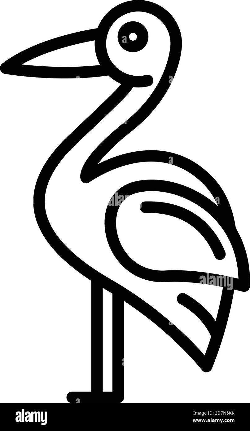 Feather stork icon. Outline feather stork vector icon for web design ...