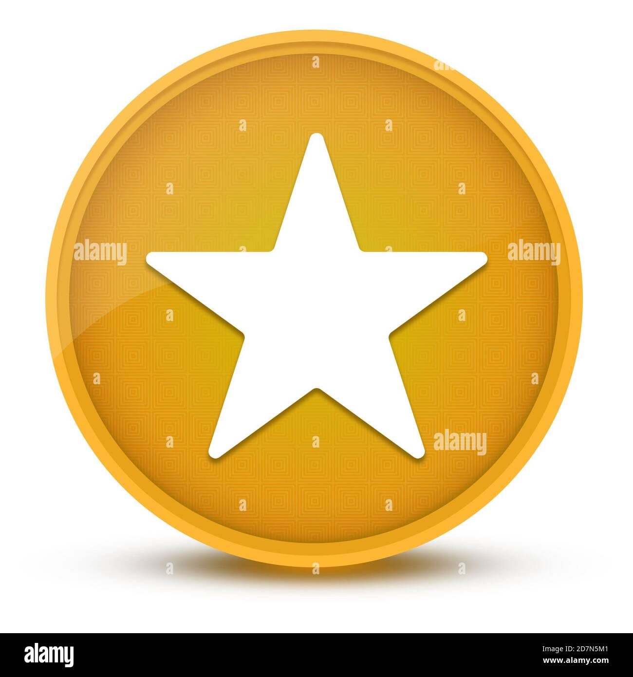Star luxurious glossy yellow round button abstract illustration Stock ...