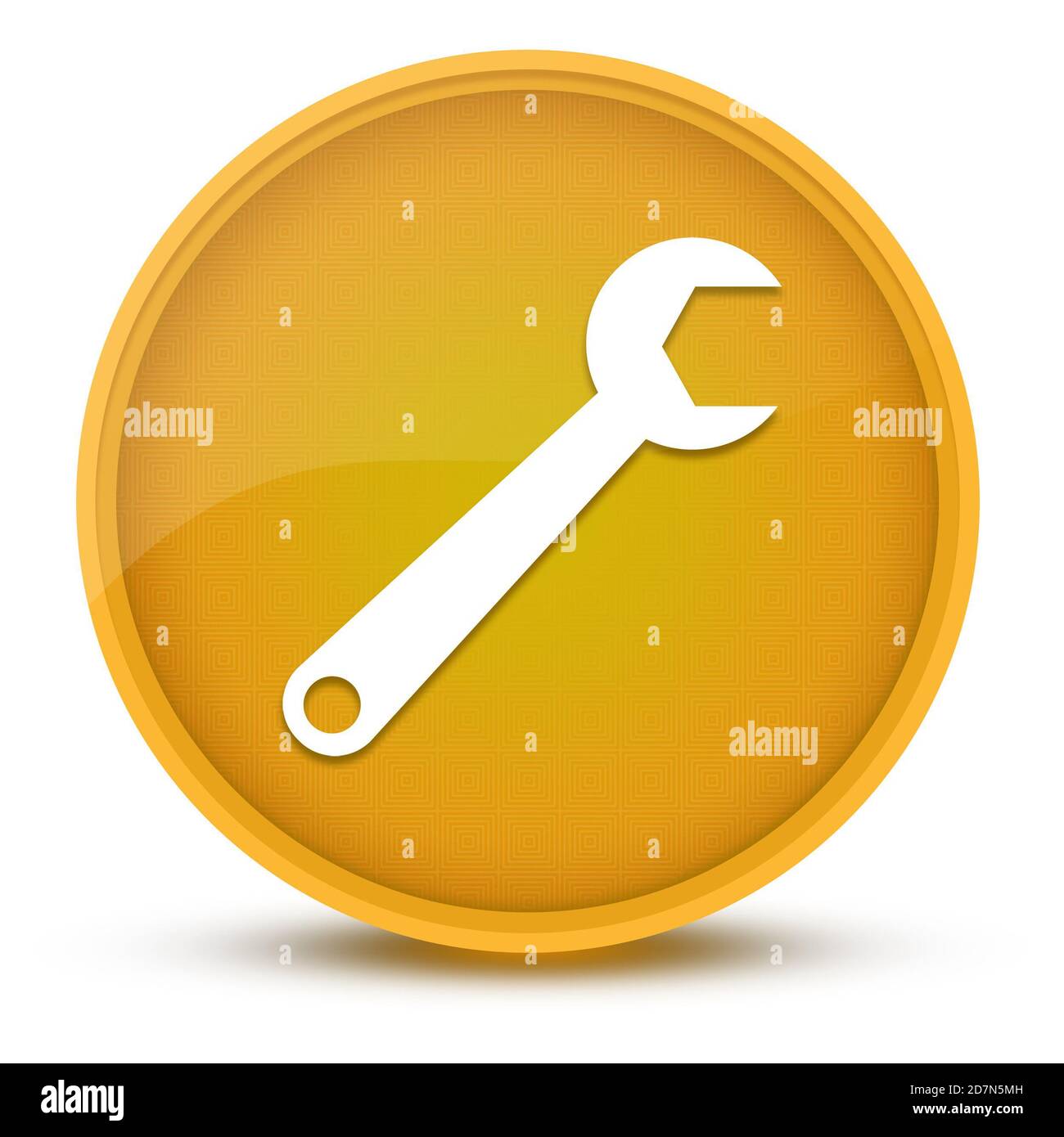 Spanner luxurious glossy yellow round button abstract illustration ...