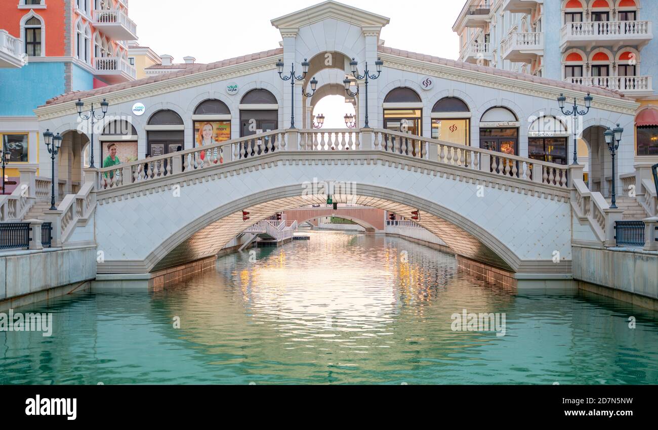 Qanat Quartier at the Pearl in Doha, Qatar Stock Photo - Alamy