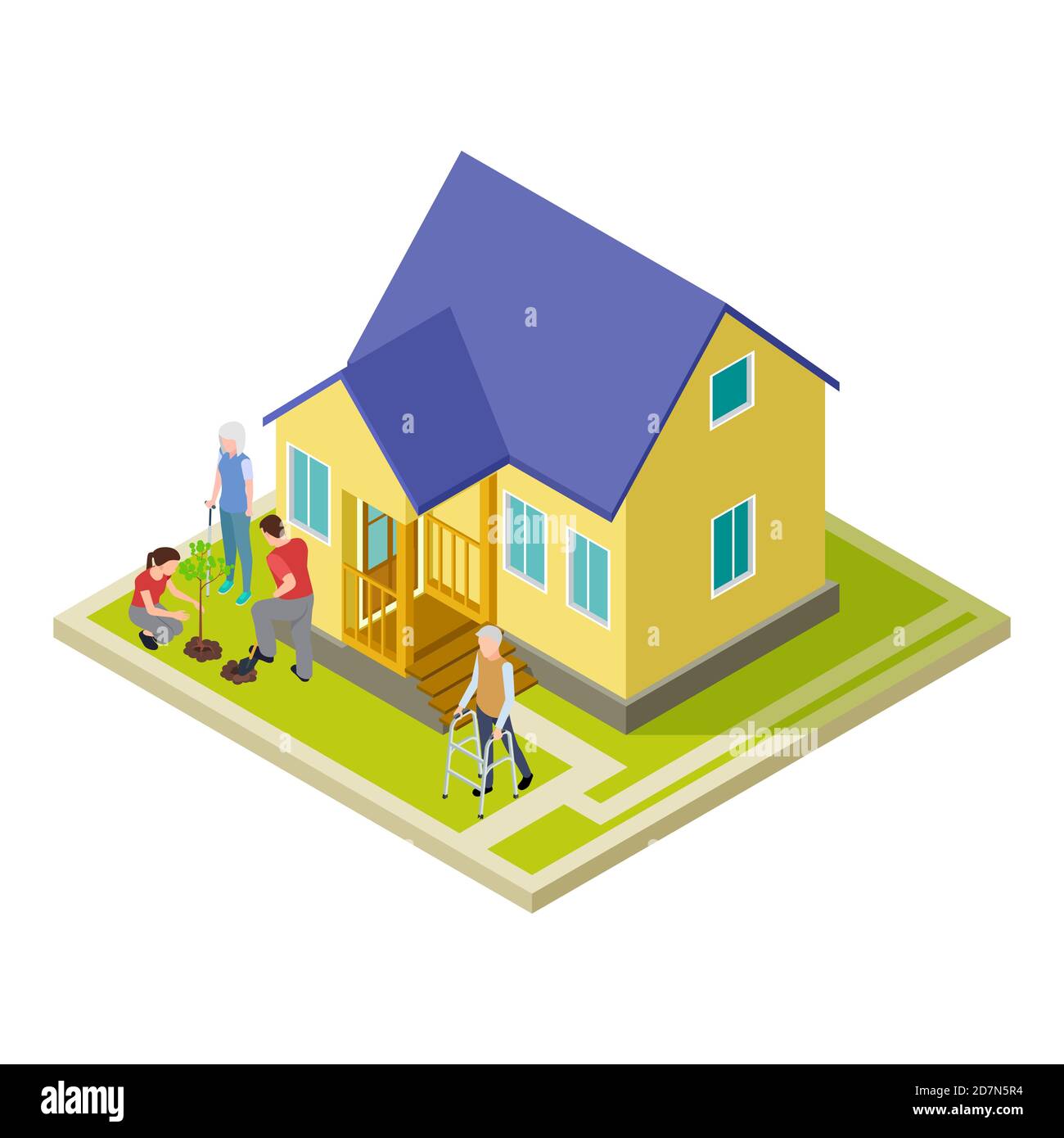 Home for aged volunteers Stock Vector Images - Alamy