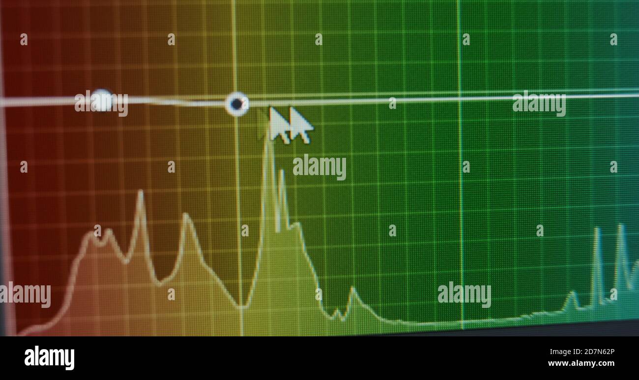 Film editor makes color grading of footage using curves instrument with ...