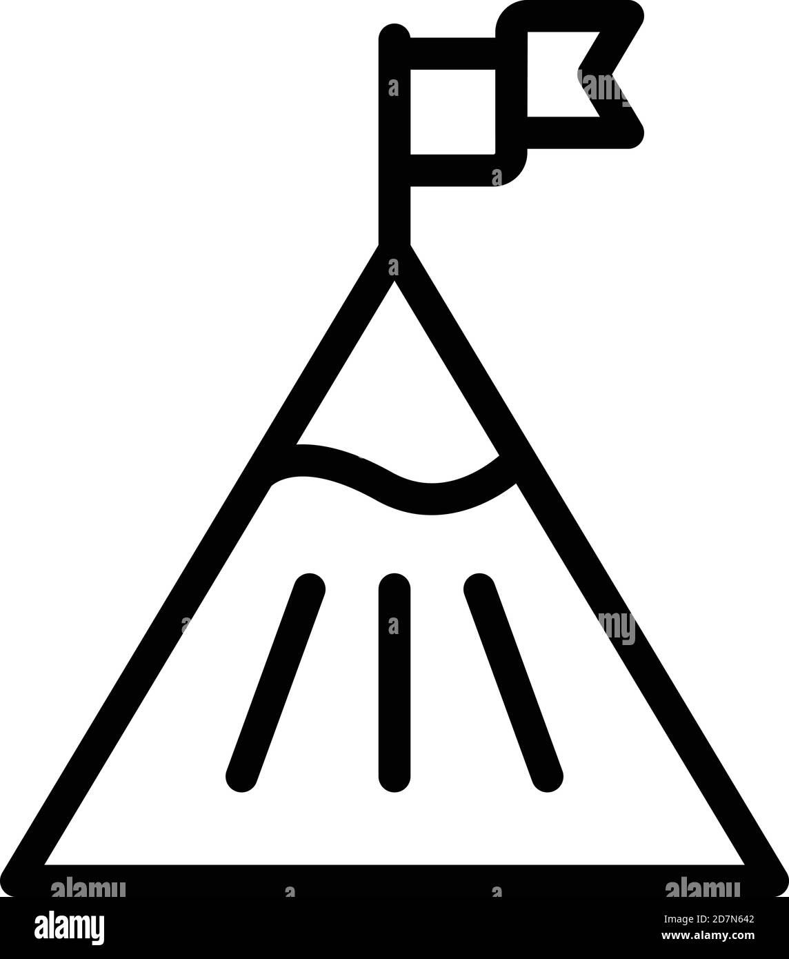 Mountain target adaptation icon. Outline mountain target adaptation ...