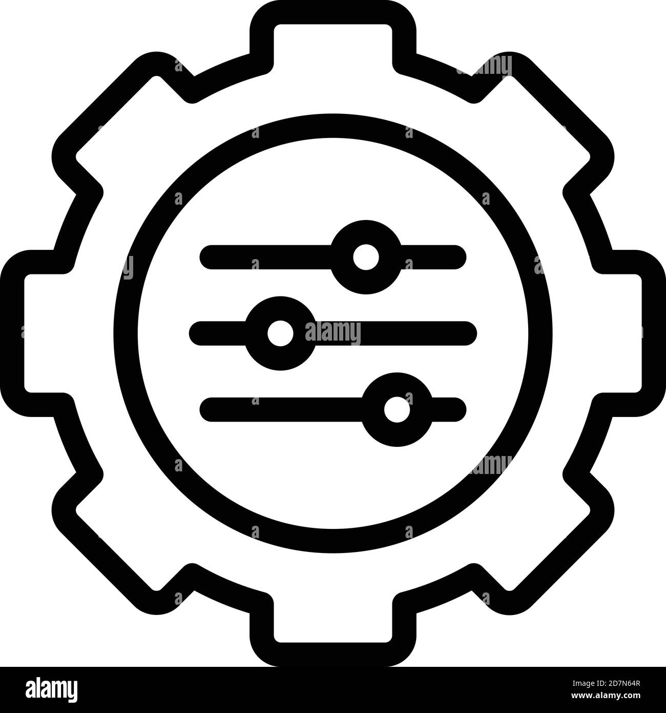 Adaptation cog icon. Outline adaptation cog vector icon for web design ...