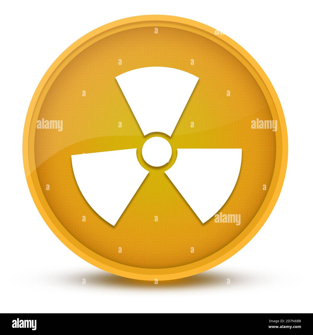 Radiation luxurious glossy yellow round button abstract illustration ... Radiation luxurious glossy yellow round button abstract illustration ...