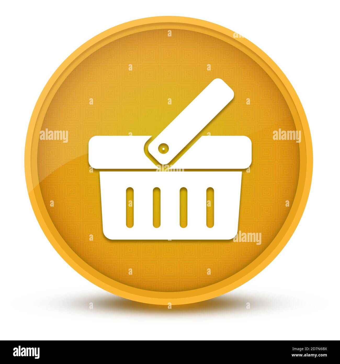 Shopping cart luxurious glossy yellow round button abstract ...