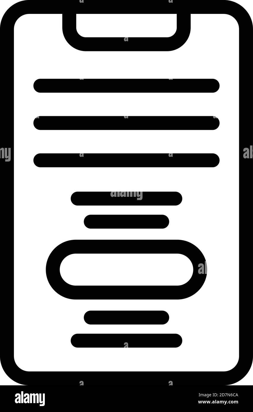 Smartphone text request icon. Outline smartphone text request vector ...