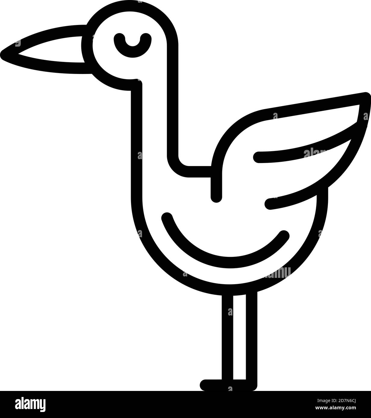 Cute stork icon. Outline cute stork vector icon for web design isolated ...